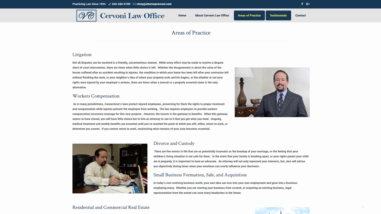 Cervoni Law Website Walkthrough - YouTube