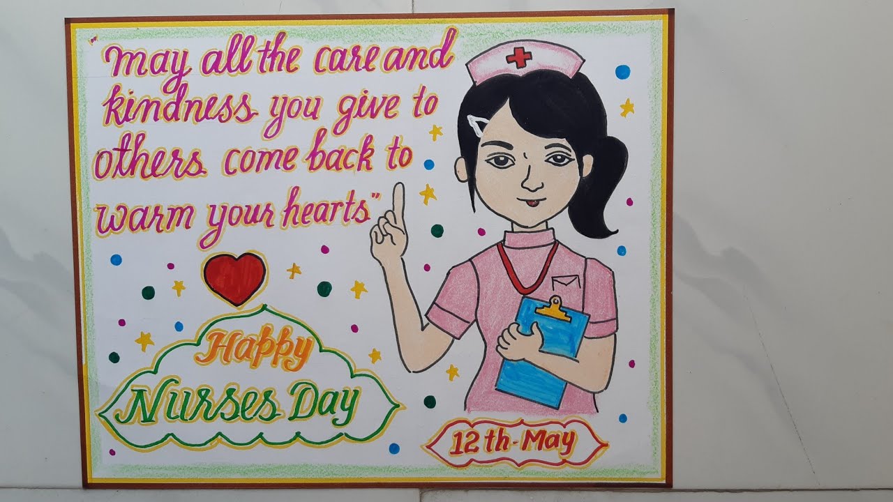 Nurses Day Drawing Easy Steps//Nurses Day Poster Drawing Idea//How to ...