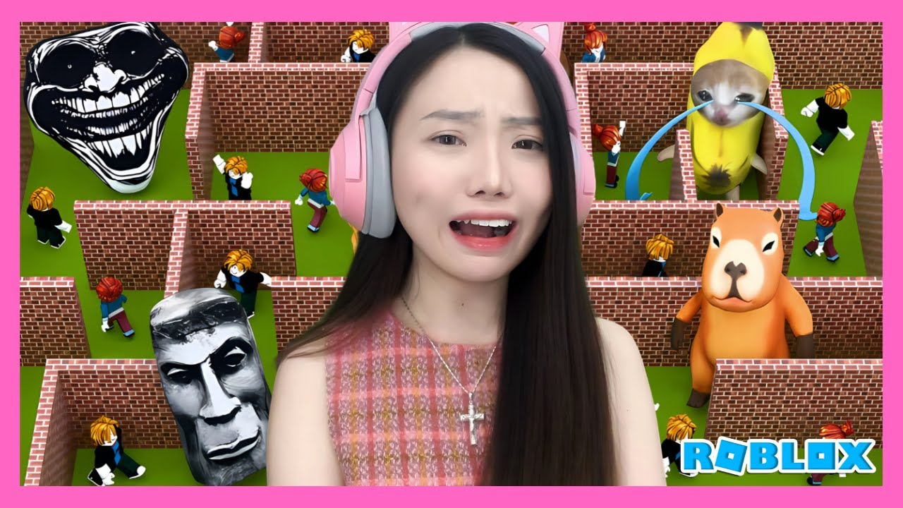 Monster Meme Di Labirin !!100 Players Meme Maze - Roblox Indonesia ...