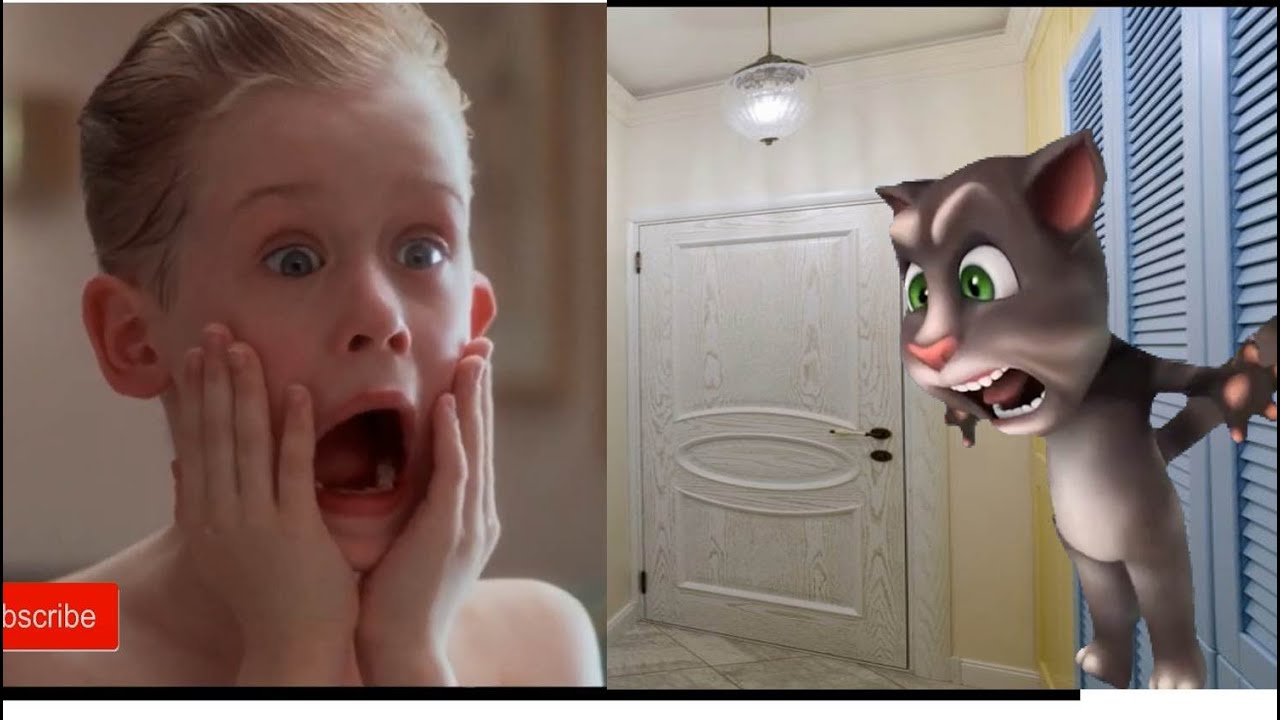 Talking Tom Home Alone Bathroom battle - YouTube
