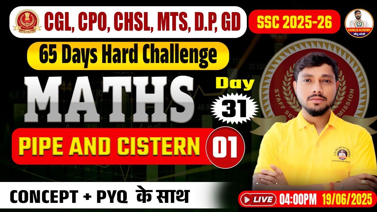 65 Days Hard Challenge – Pipe & Cistern 🔥 | SSC CGL, CHSL, CPO, Delhi ...