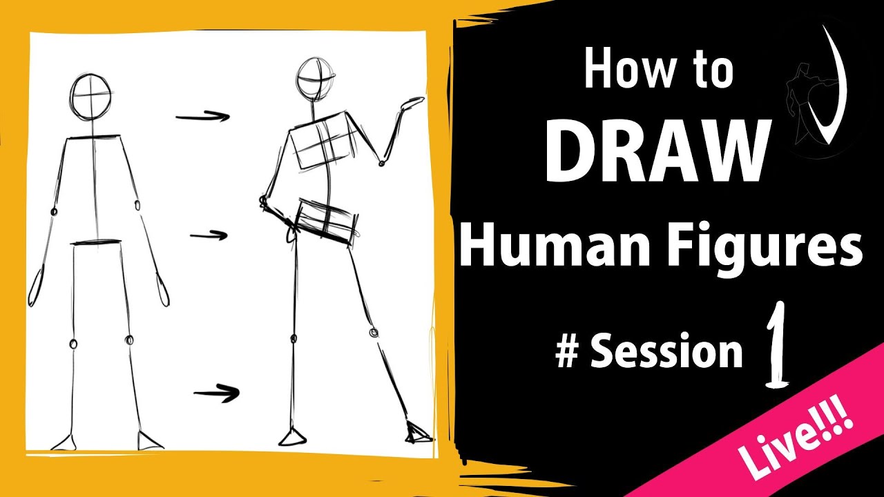 How to Draw Human Figures - Session 1 - Live | Vaanarsena Studios - YouTube