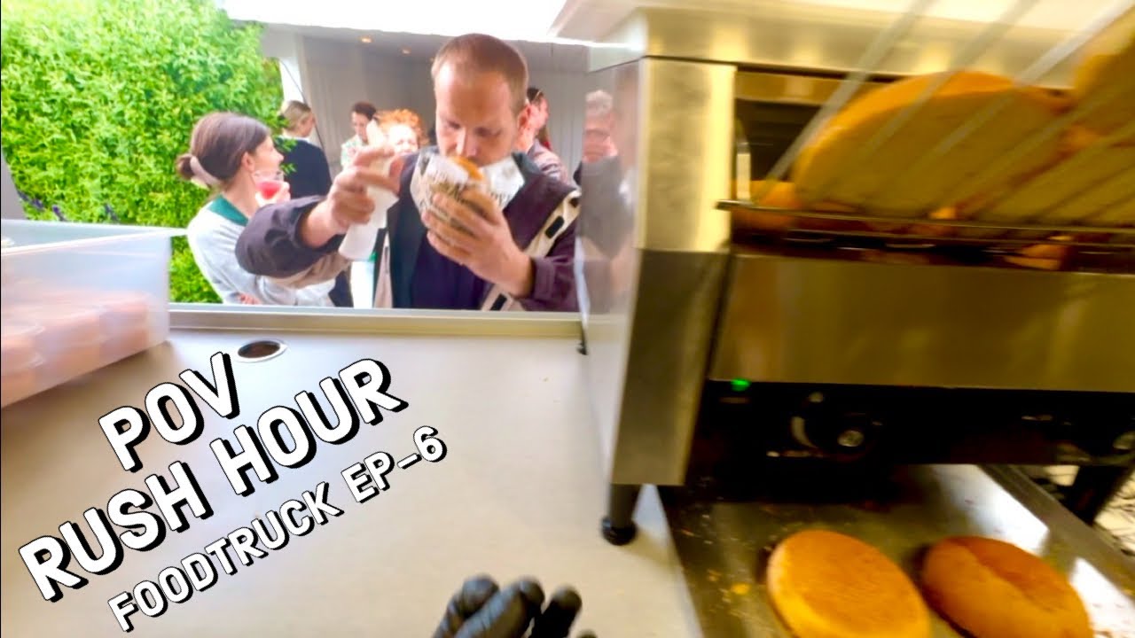 POV: Rush Hour Inside Food TRUCK || CHEESE BURGER MAKING in food truck ...
