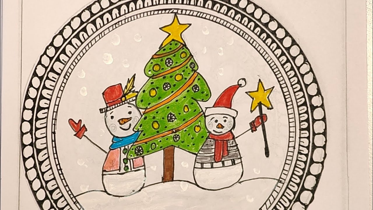 Unique Christmas Drawing &colouring, beautiful Christmas Drawing ,very ...