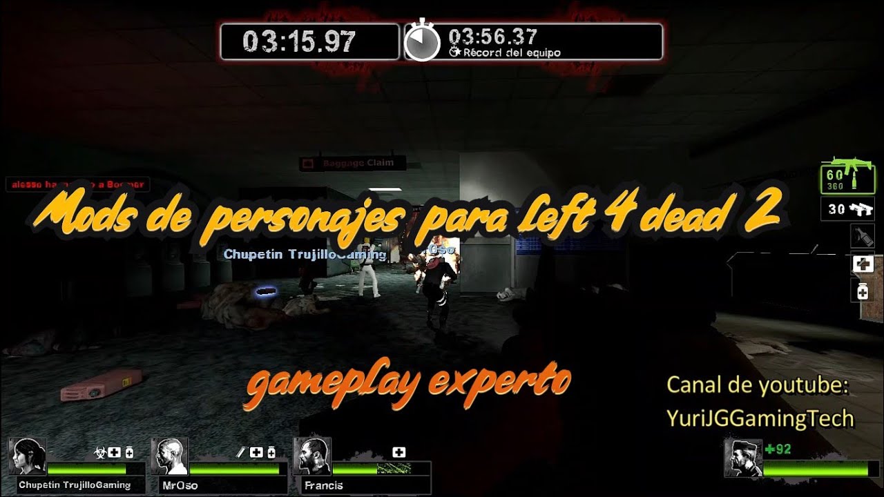 Descarga mods(Bill,Zoey,Louis,Francis) +tank para left 4 dead 2 - YouTube