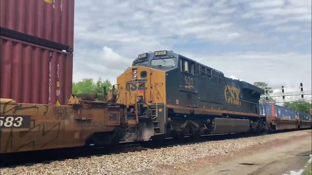 Long CSX I038 Double Stack NB with mid Train DPU Alright - YouTube