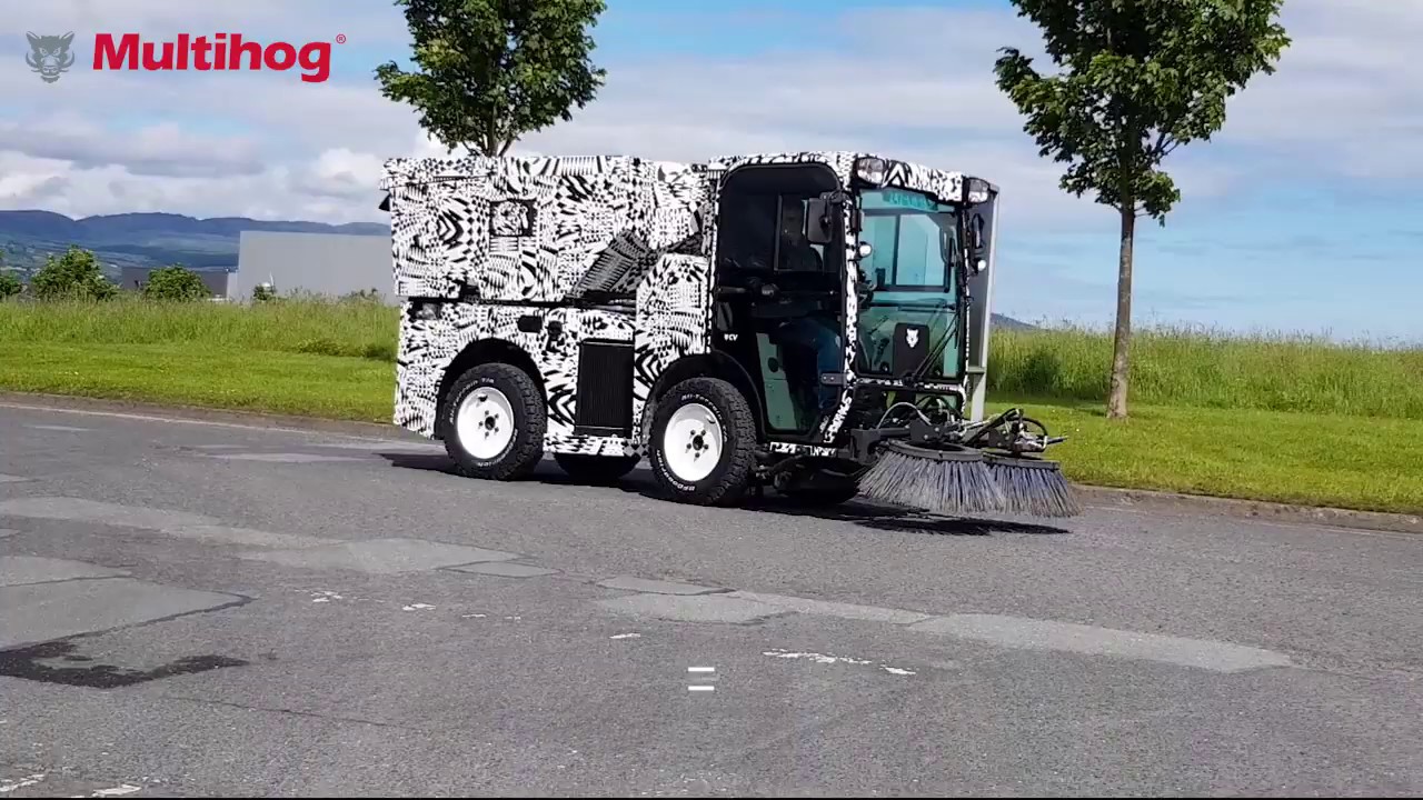 Multihog CV Road Sweeper - Street Cleaning Test - YouTube