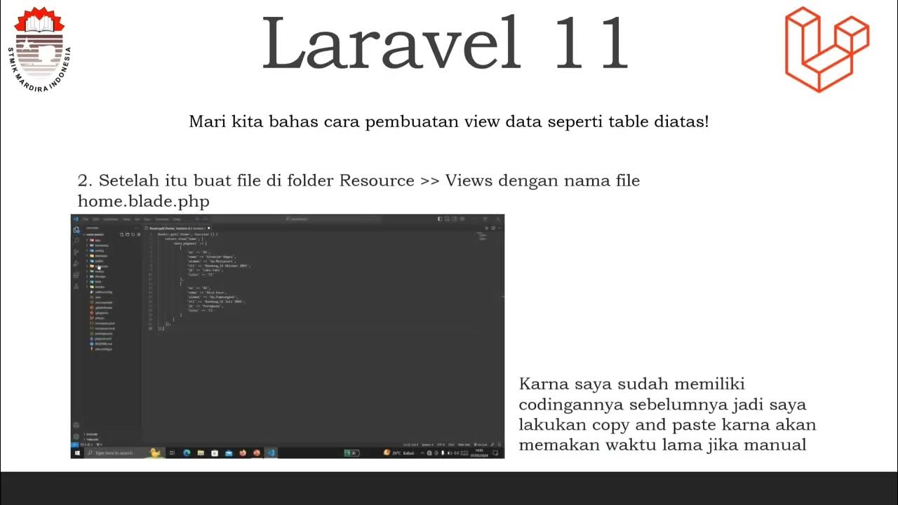 TUTORIAL LARAVEL 11 : TEMPLETING VIEW MEMBUAT INPUT DATA|| GINANJAR 23Q10115 L2023 - YouTube