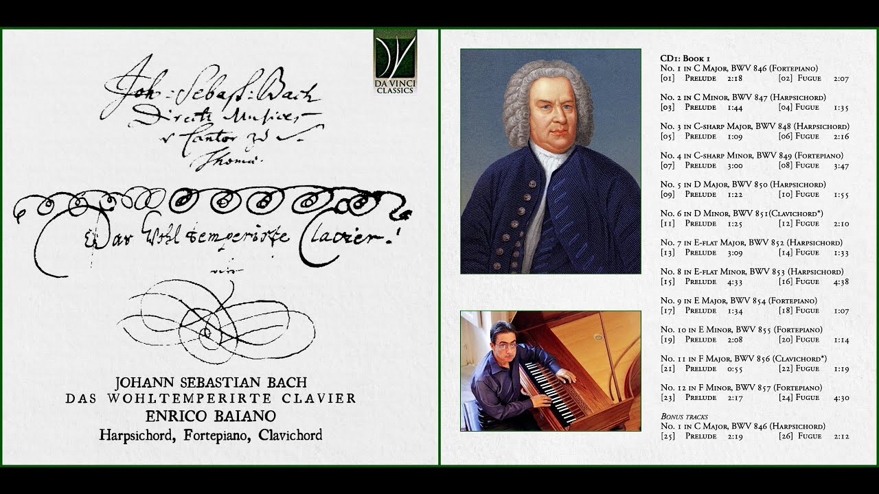 J.S. BACH: "DAS WOHLTEMPERIRTE CLAVIER" Music from Book I/E. BAIANO ...