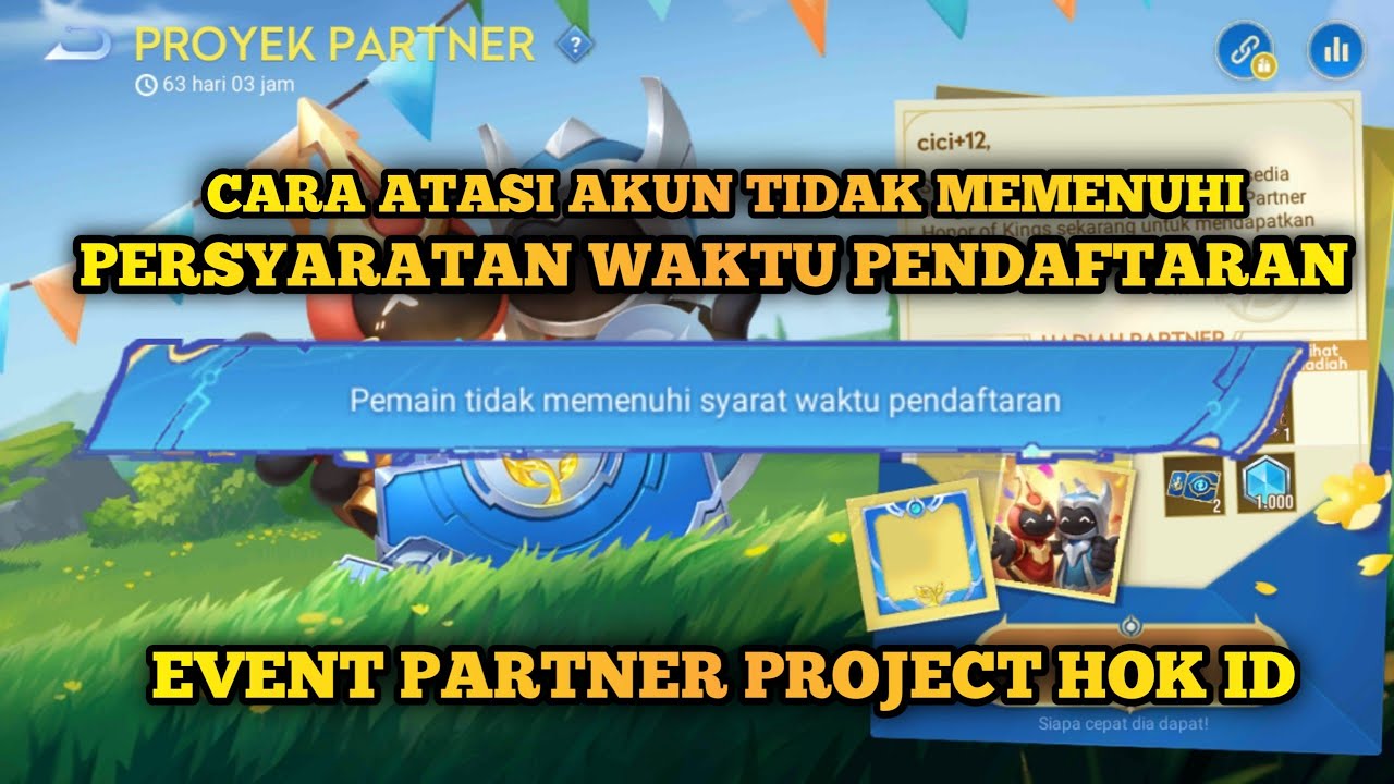 CARA ATASI AKUN TIDAK MEMENUHI PERSYARATAN WAKTU PENDAFTARAN DI EVENT ...