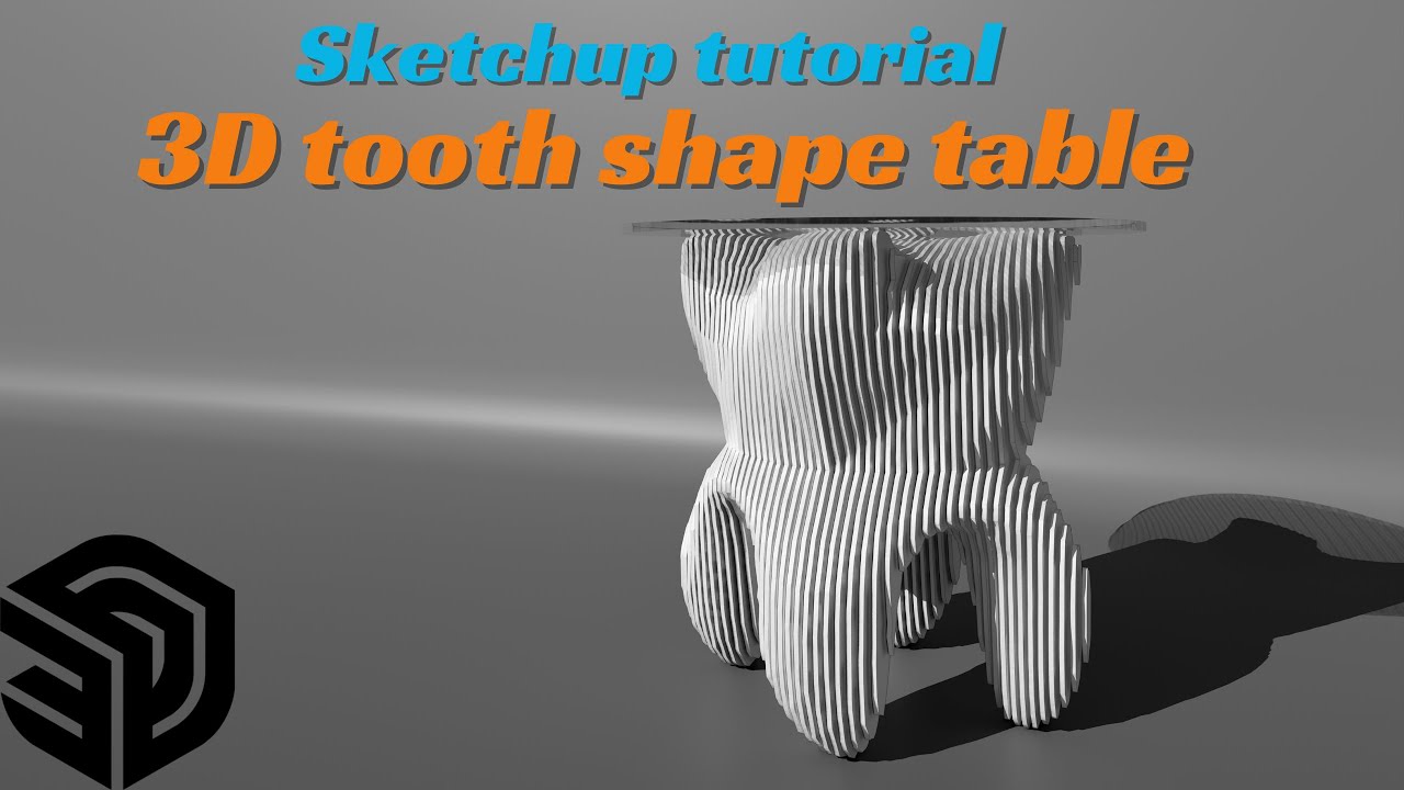 Sketchup Tutorial - How to make 3D tooth shape table. #sketchup # ...
