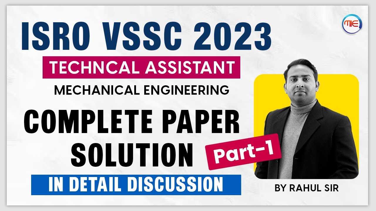 ISRO VSSC Technical Assistant Paper Solution | ISRO TA Mechanical Paper ...