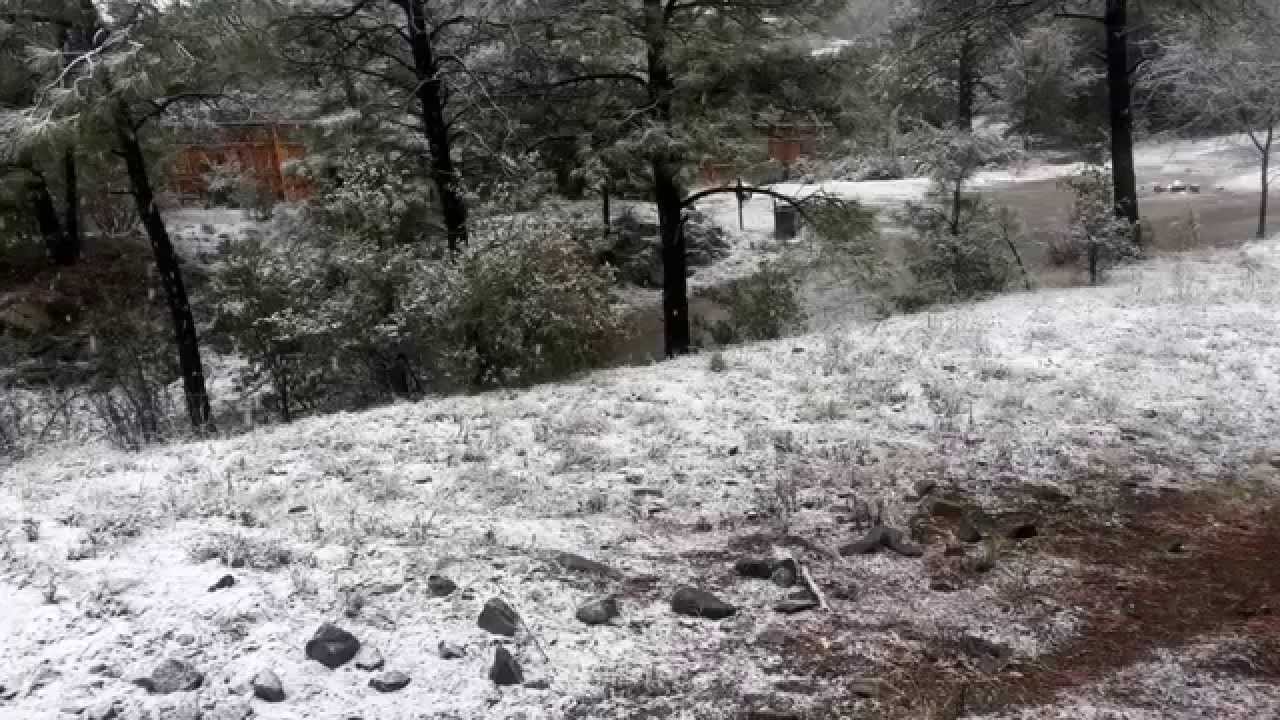 Snow in Pine Lakes Prescott Arizona - YouTube