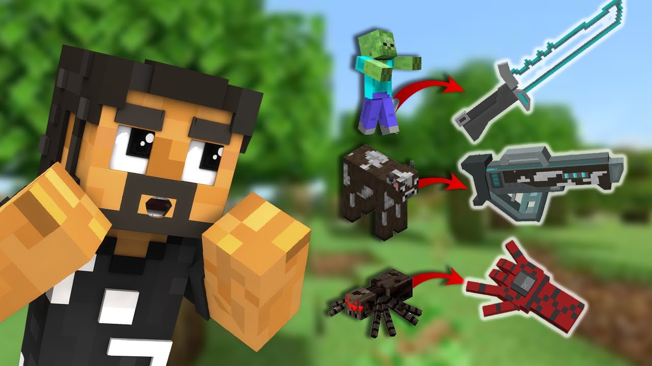 MINECRAFT pero TRANSFORMO a los mobs en ARMAS | FINAL INESPERADO | Foz ...