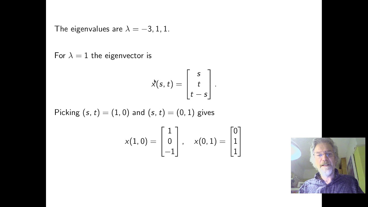 2E1 Lecture 5 part 6 Eigenvalues and eigenvectors - YouTube