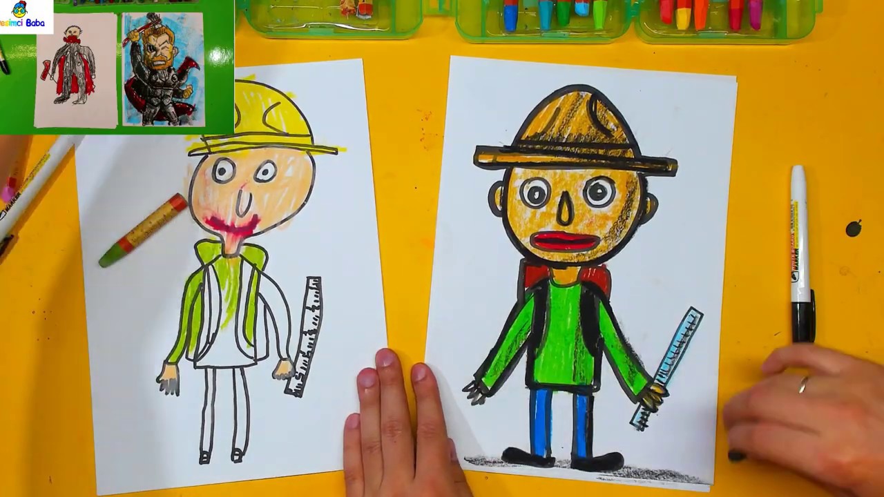 Baldi Öğretmen Tatil Resmi Nasıl Çizilir/ ÇOCUKLAR İÇİN/ how to draw ...