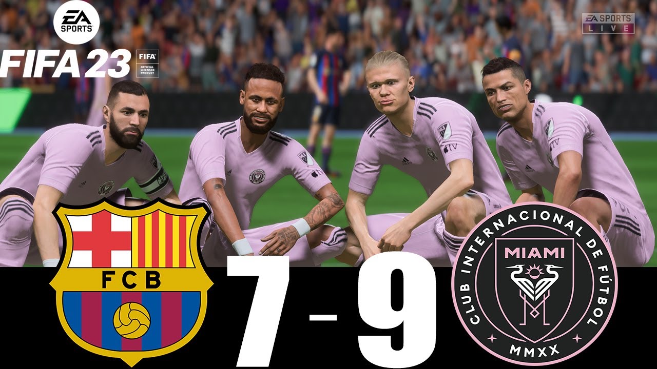 FIFA 23 GAMEPLAY - Barcelona 7 vs 9 Inter MIami - RONALDO , MESSI ...