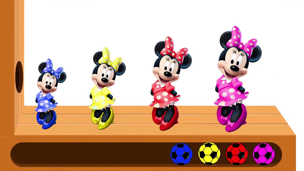 Learn Colors Minnie Mouse with Soccer Balls for Kids - YouTube