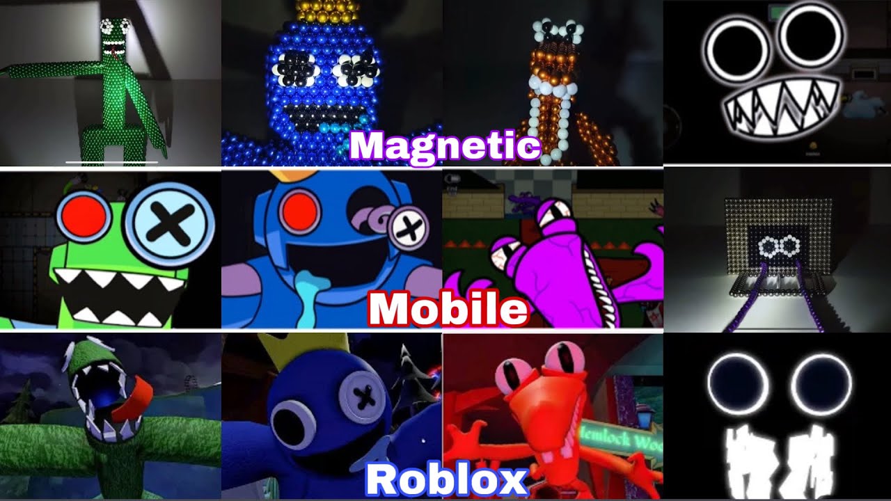 Magnetic Rainbow Friends vs Mobile Rainbow Friends vs Roblox Rainbow ...
