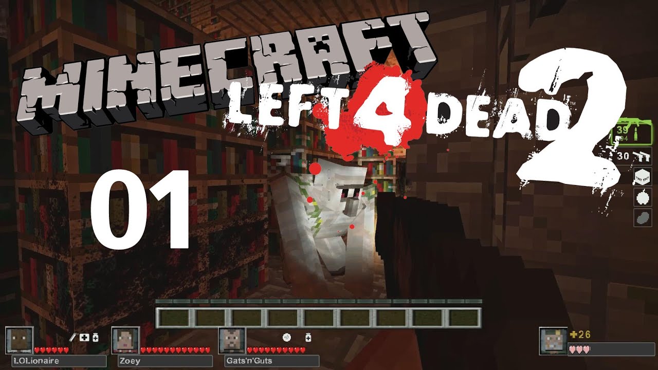 LEFT 4 DEAD 2 + MINECRAFT = BLOCK-ZOMBIES UND GOLEM-TANKS - YouTube