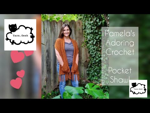 Easy Crochet Pocket Shawl | By Pamela's Adoring Crochet - YouTube