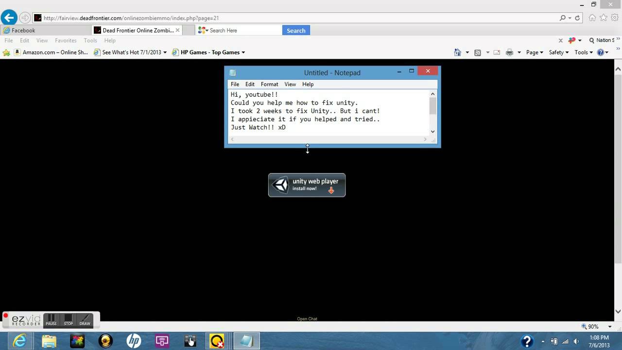 Help.. Unity Web Problem - Dead Frontier! - YouTube