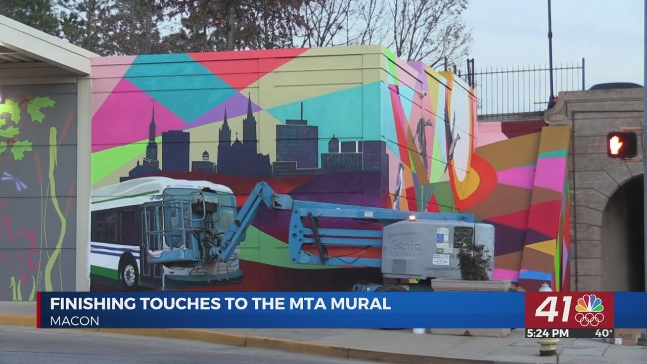 Macon Transit Authority Mural nearing completion - YouTube