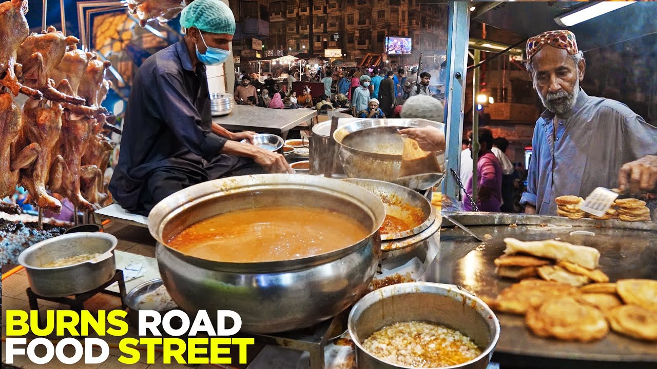Burns Road Food Street, Karachi | Waheed Kabab Fry | Babu Bun Kabab ...