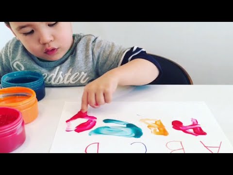 Finger painting letters - YouTube