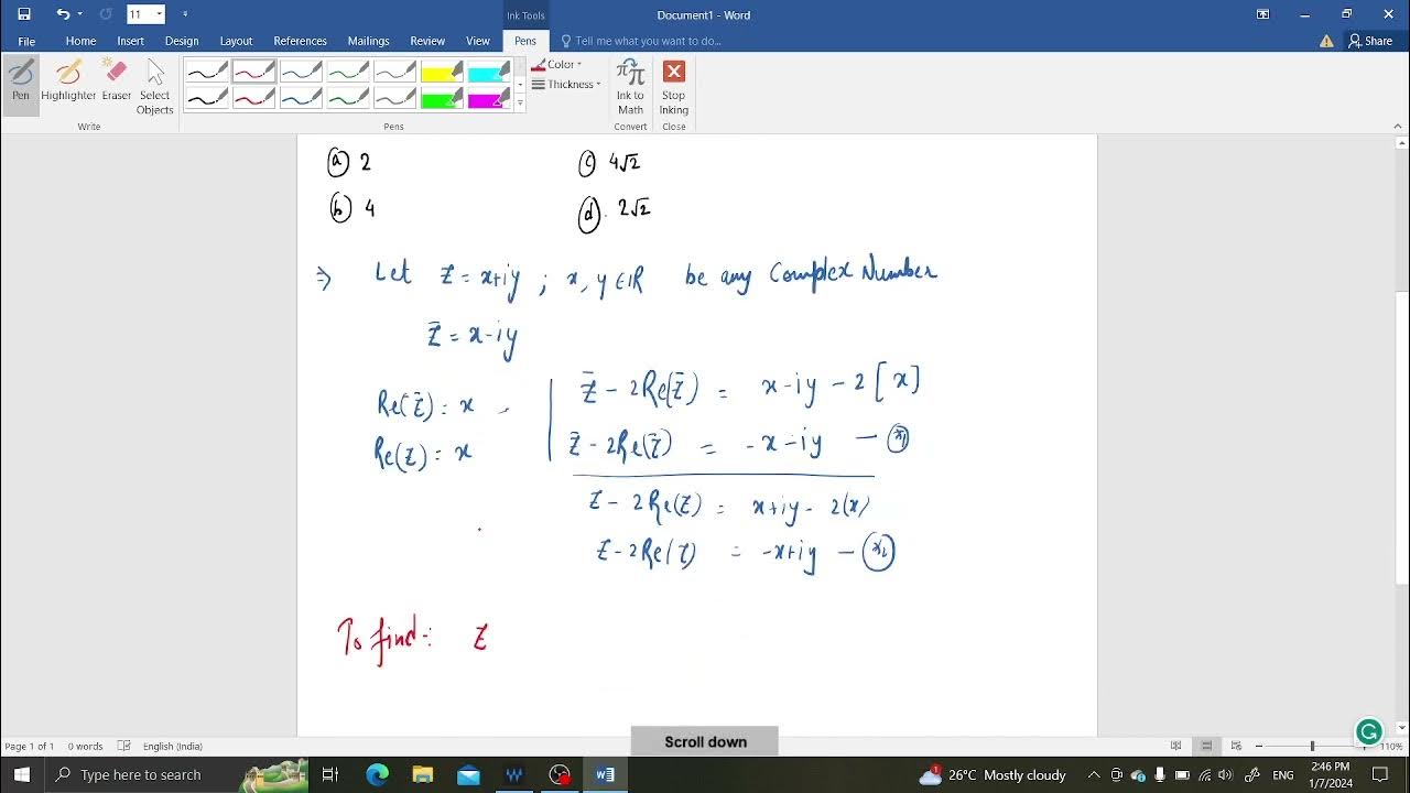 Complex Number PYQ-2020 JEE- MAINS || In this video we find modulus of complex number by given ...