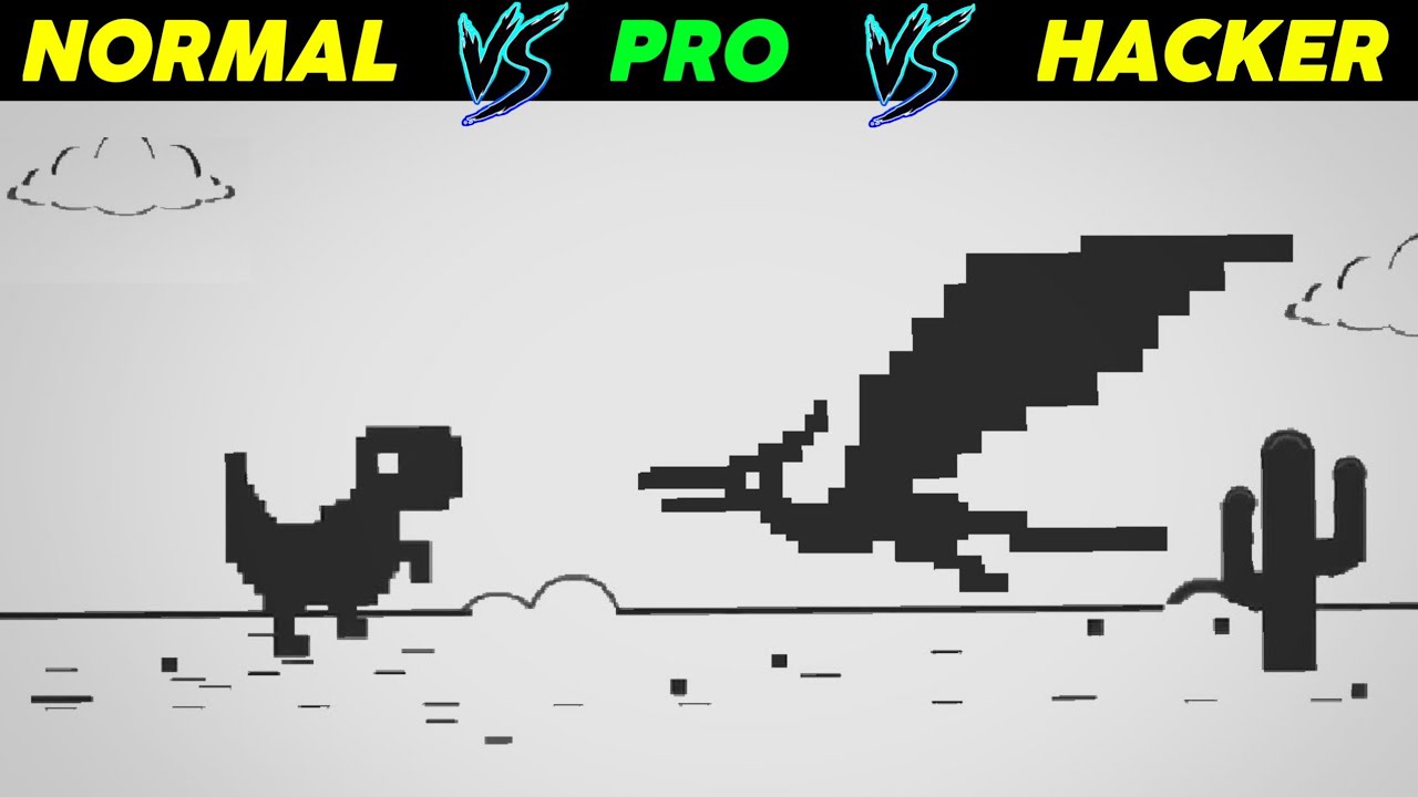 Normal Vs Pro Vs Hacker In Dino Dinosaur Game - YouTube