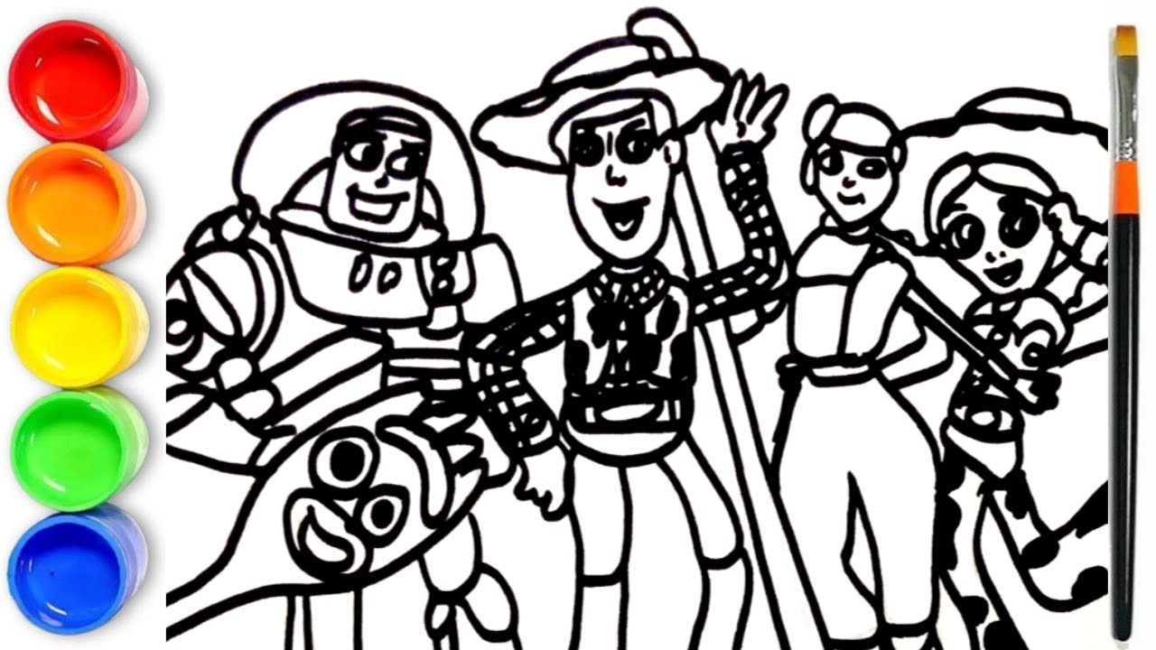 How to draw Toy Story | Drawing Woody, Jessie, Buzz Lightyear, Forky ...