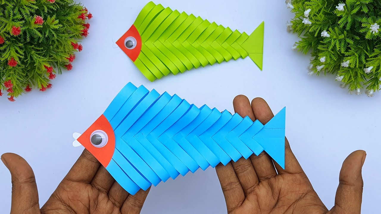 DIY How To Make Easy Paper Fish | DIY Moving Paper Toy Fish | School ...