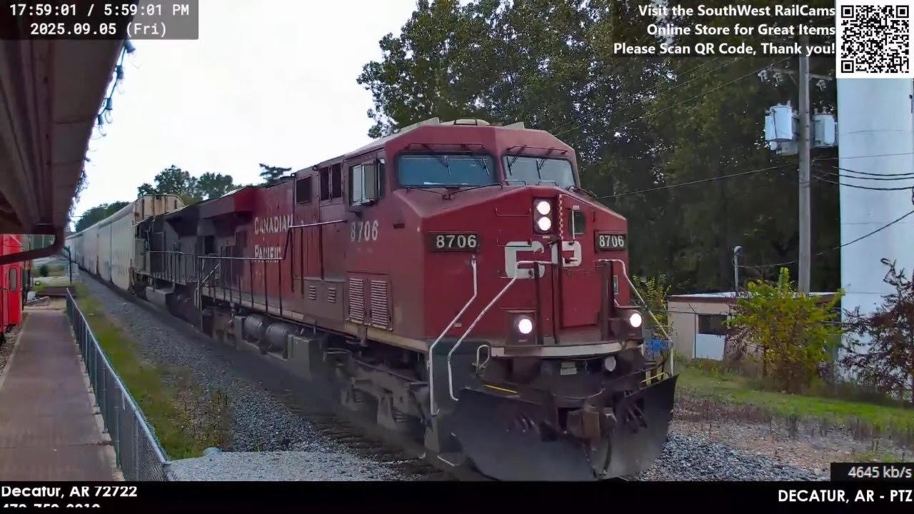 CP7020 Army Temperate Regions on an NB Autoracks Train at Decatur AR - YouTube