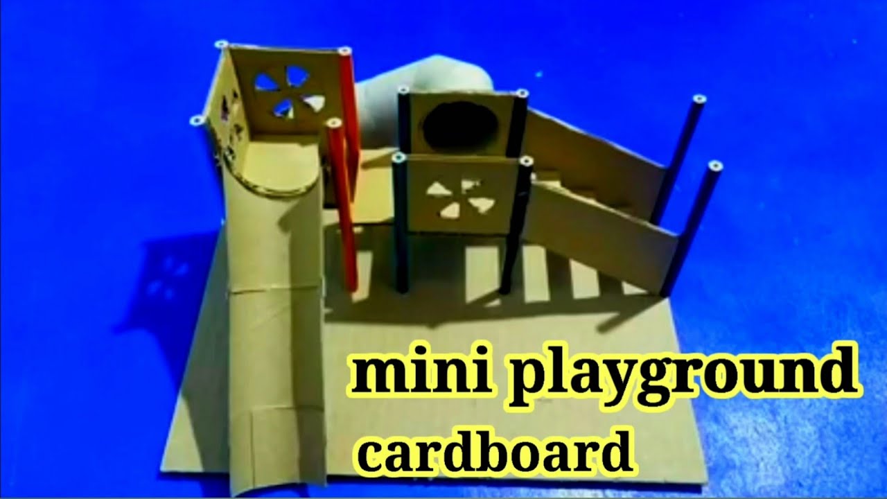 How to make a kids mini playground out of cardboard. - YouTube
