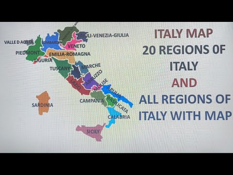 MAP OF ITALY WITH REGIONS AND CITIES || POLITICAL MAP OF ITALY || ITALY ...