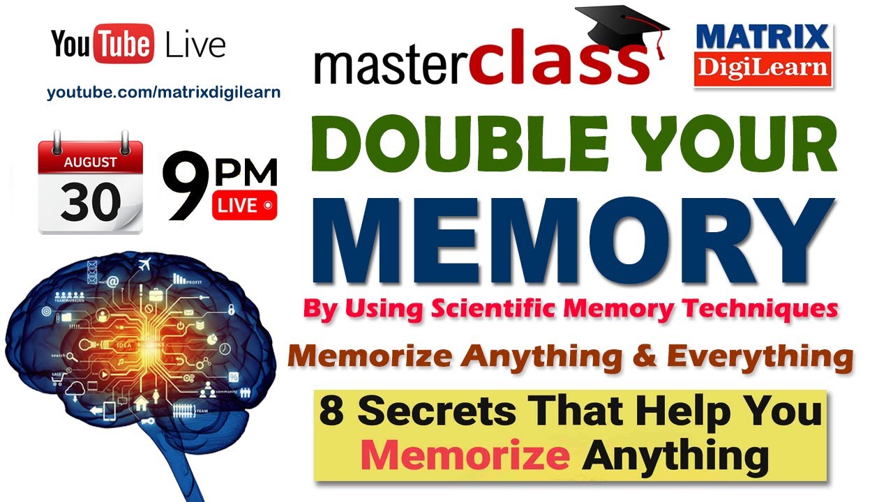 DOUBLE YOUR MEMORY. MEMORY IMPROVEMENT TECHINIQUE. BRAIN IMPROVEMENT ...