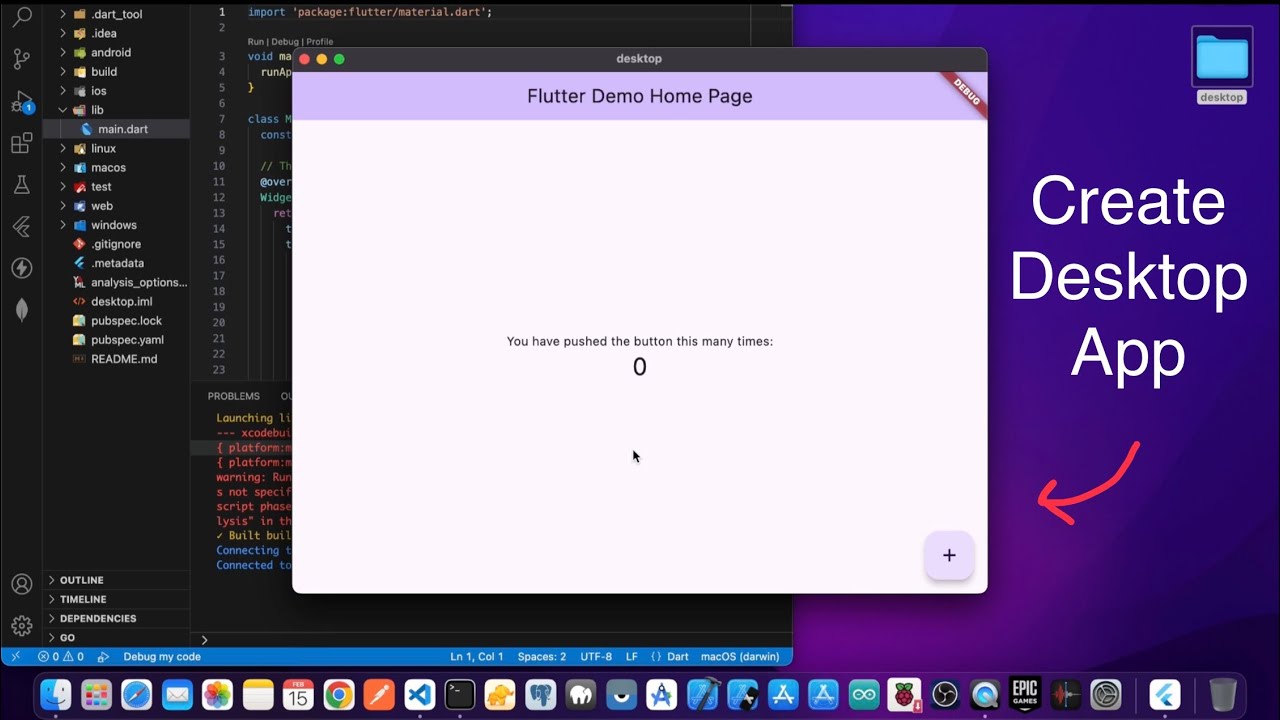 Create A New Flutter Project On Desktop Mac Device. - YouTube