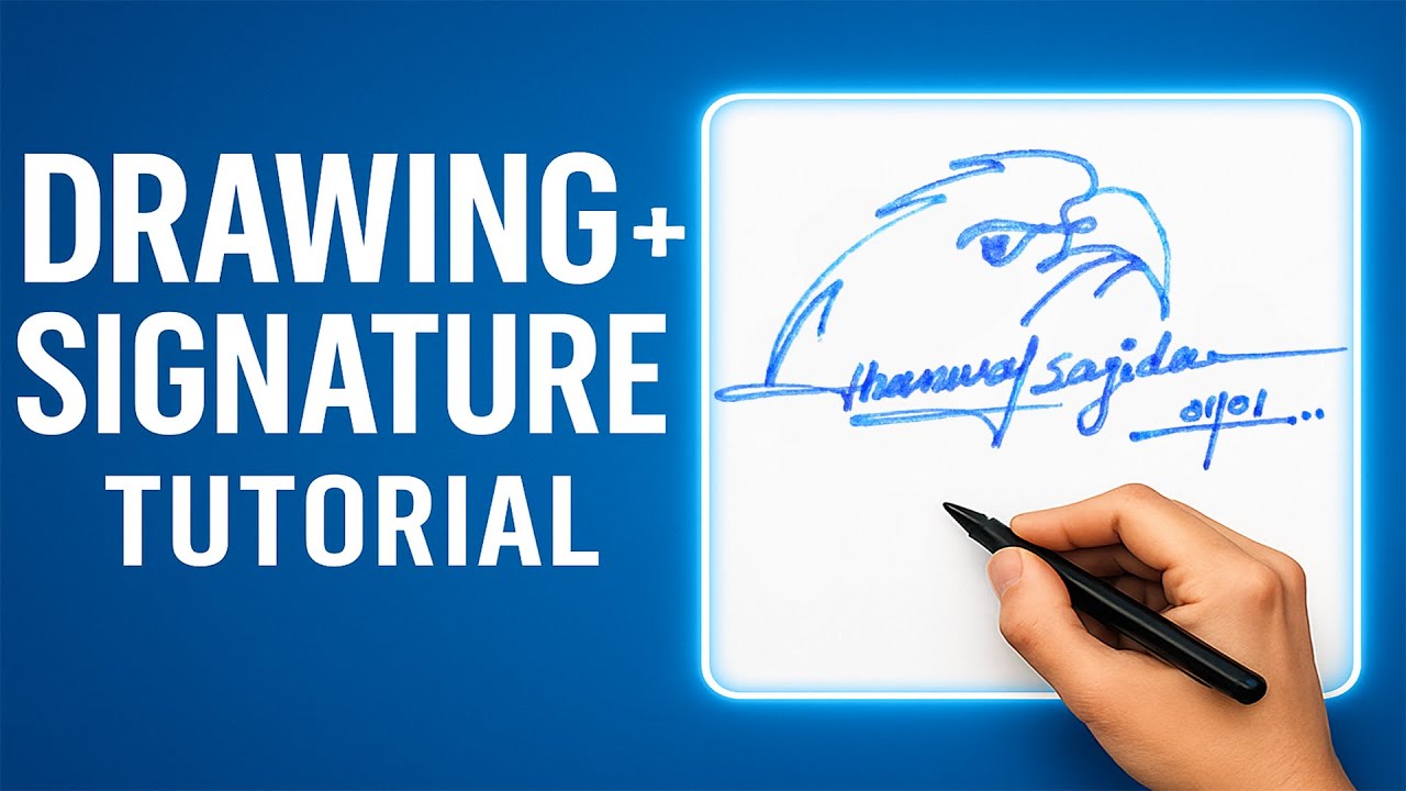 🔴 Create a Beautiful Signature With Drawing | Aesthetic Pen Art for ...