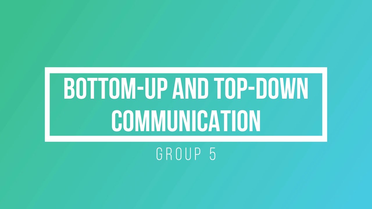 Bottom Up and Top Down Communication - YouTube