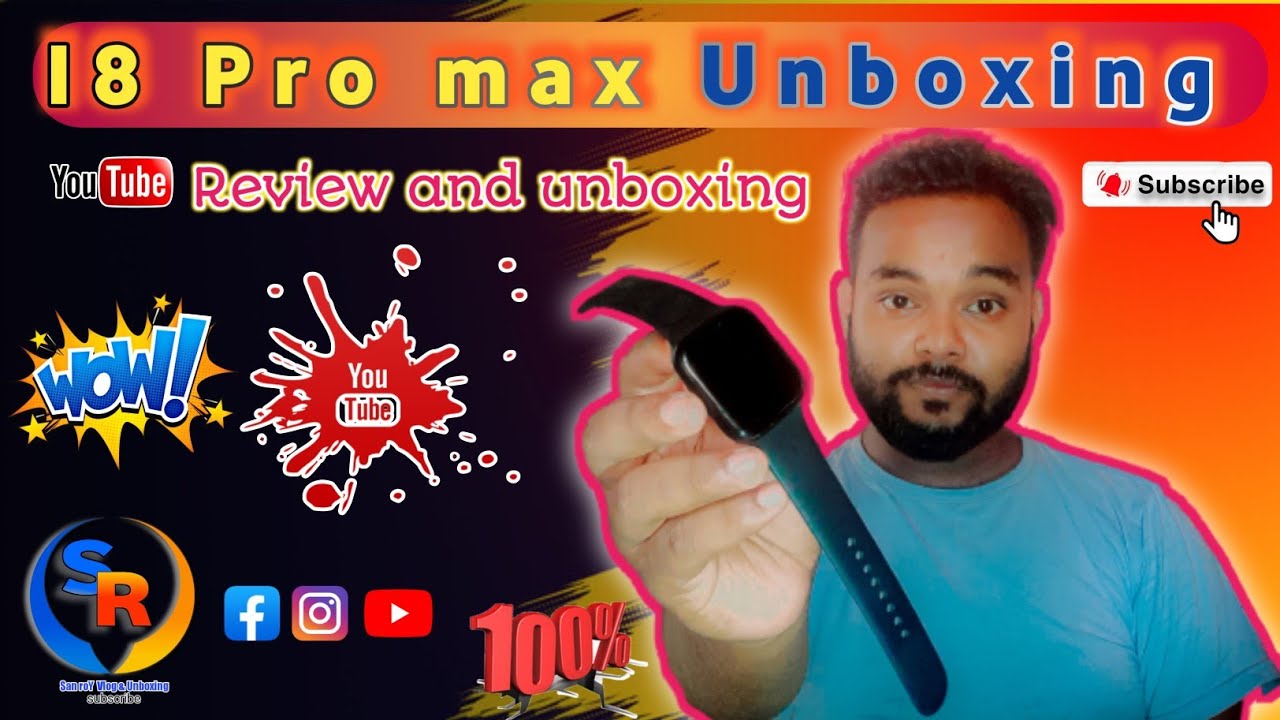 i8 pro max watch // i8 pro max watch unboxing and review // smart watch ...