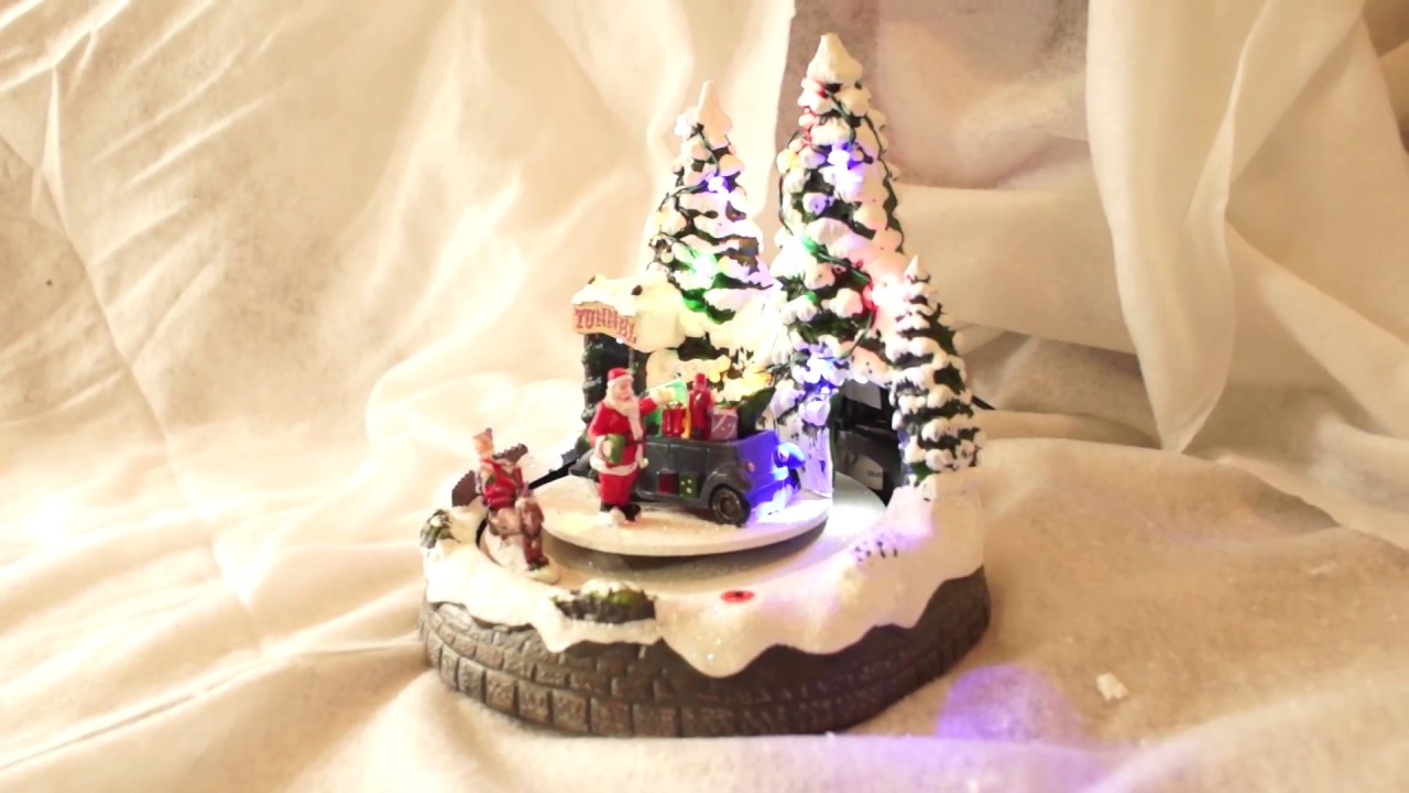 Julelandskab med modeltog 20,5x19x18 - YouTube