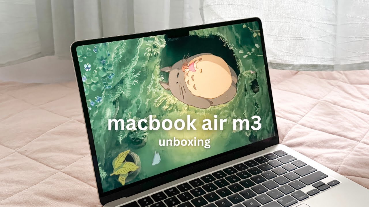 macbook air m3 (starlight) unboxing and set up 📦💻 - YouTube