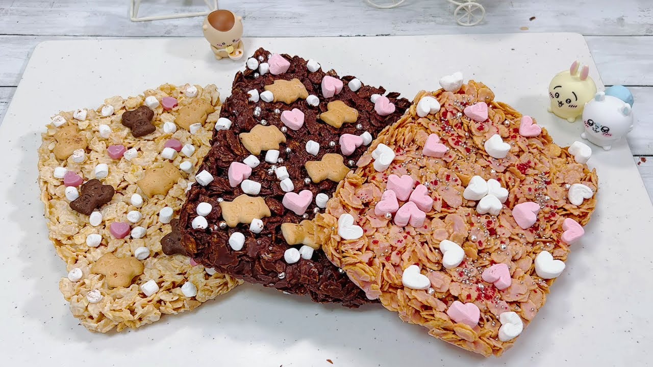 チョコとコーンフレークで作るチョコクランチバーク Chocolate crunch bark made with chocolate and ...