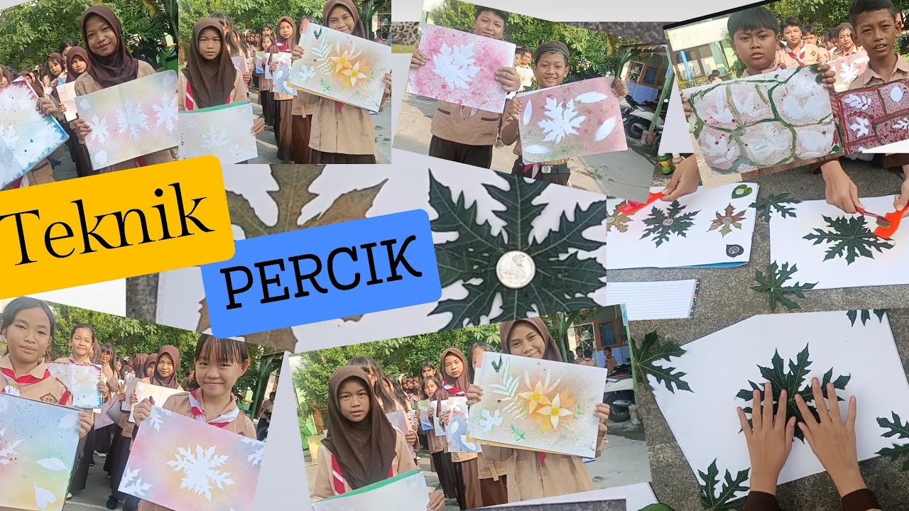 MELUKIS TEKNIK PERCIK atau AIRBRUSH || KELAS 5 SDN KARANG BARU 04 ...
