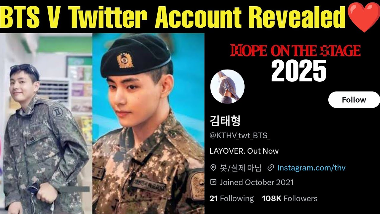 BTS V Personal Twitter Account Revealed in 2025 ️ Taehyung Twitter ...