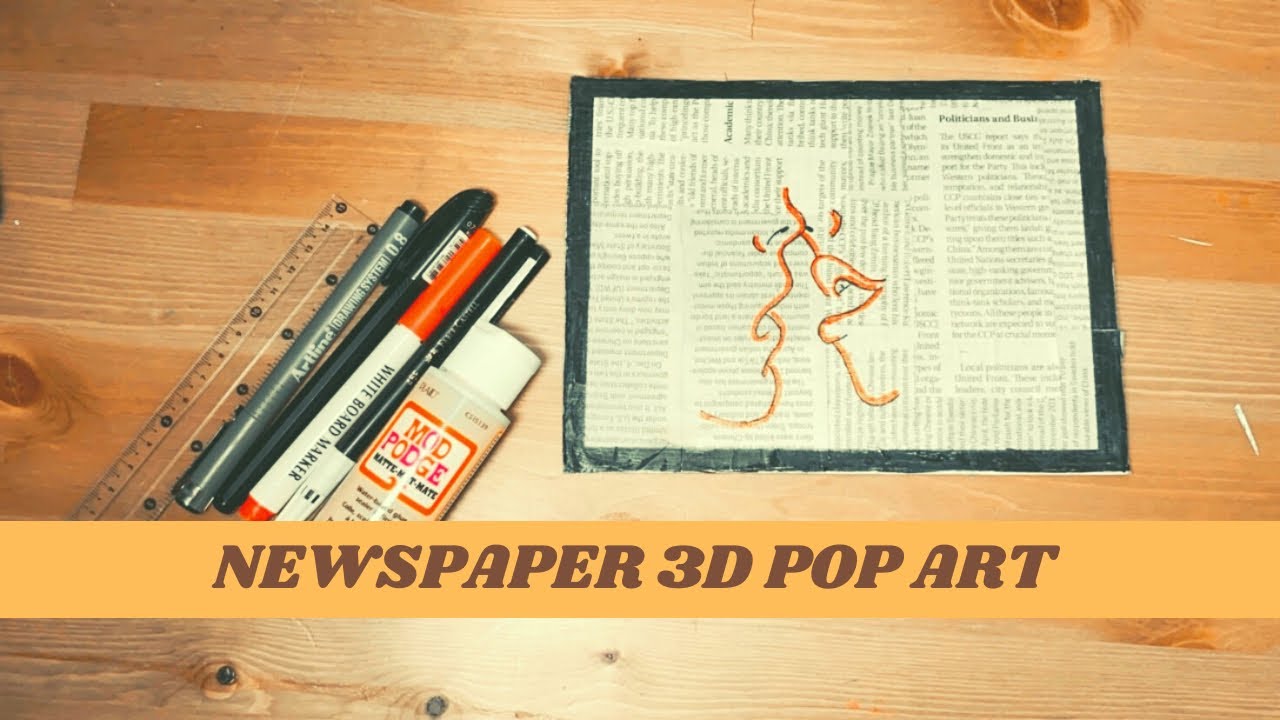 Newspaper Pop Art for beginners | How to create a canvas newspaper line ...