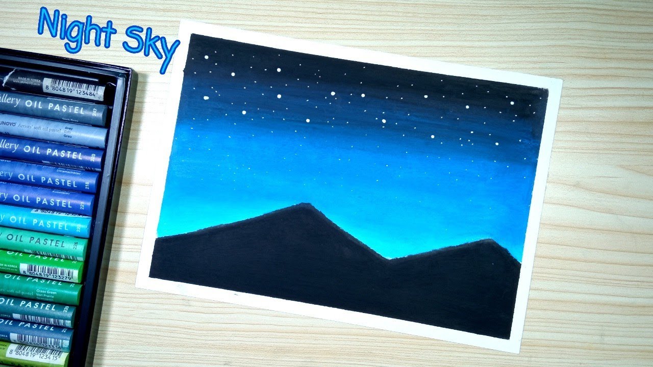 Easy Oil Paspet Night Sky Drawing for Beginners |Night Sky Drawing ...