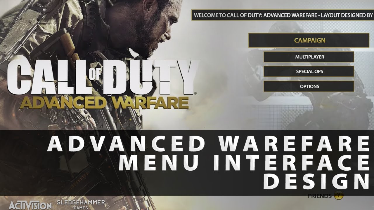 Call of Duty: Advanced Warfare Menu User Interface Design - YouTube